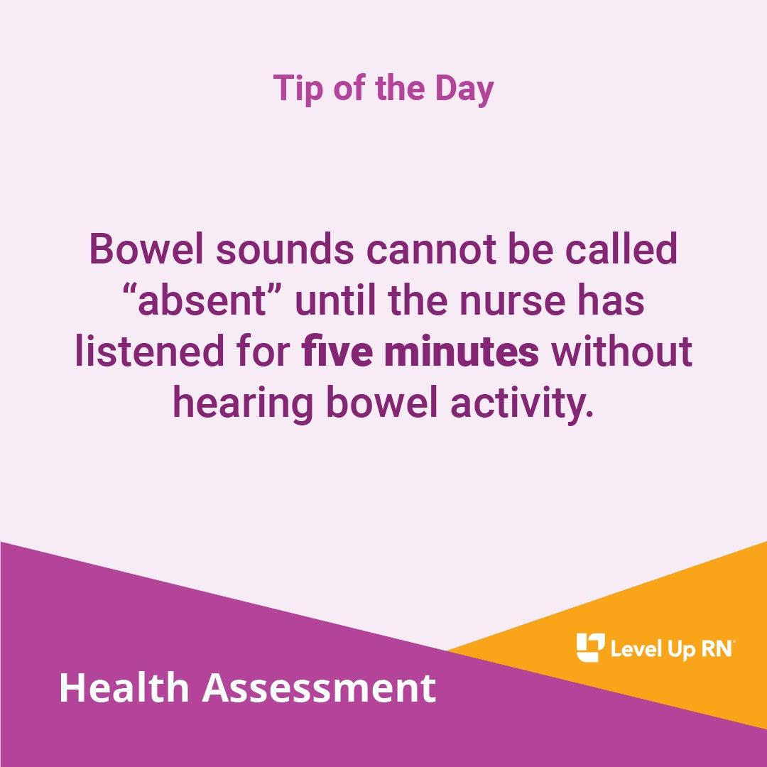 Assessing Bowel Sounds – LevelUpRN