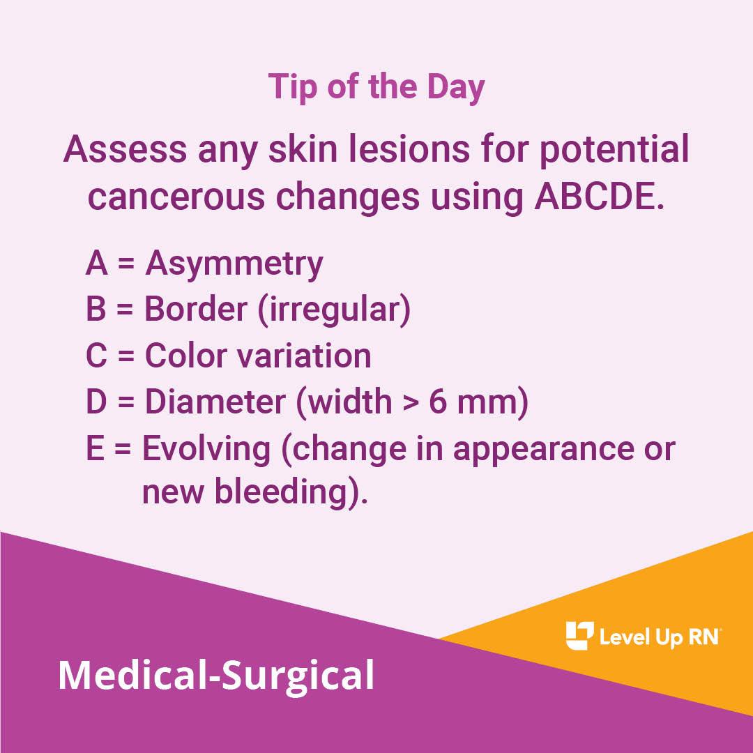 Assessing Skin Lesions with ABCDE – LevelUpRN